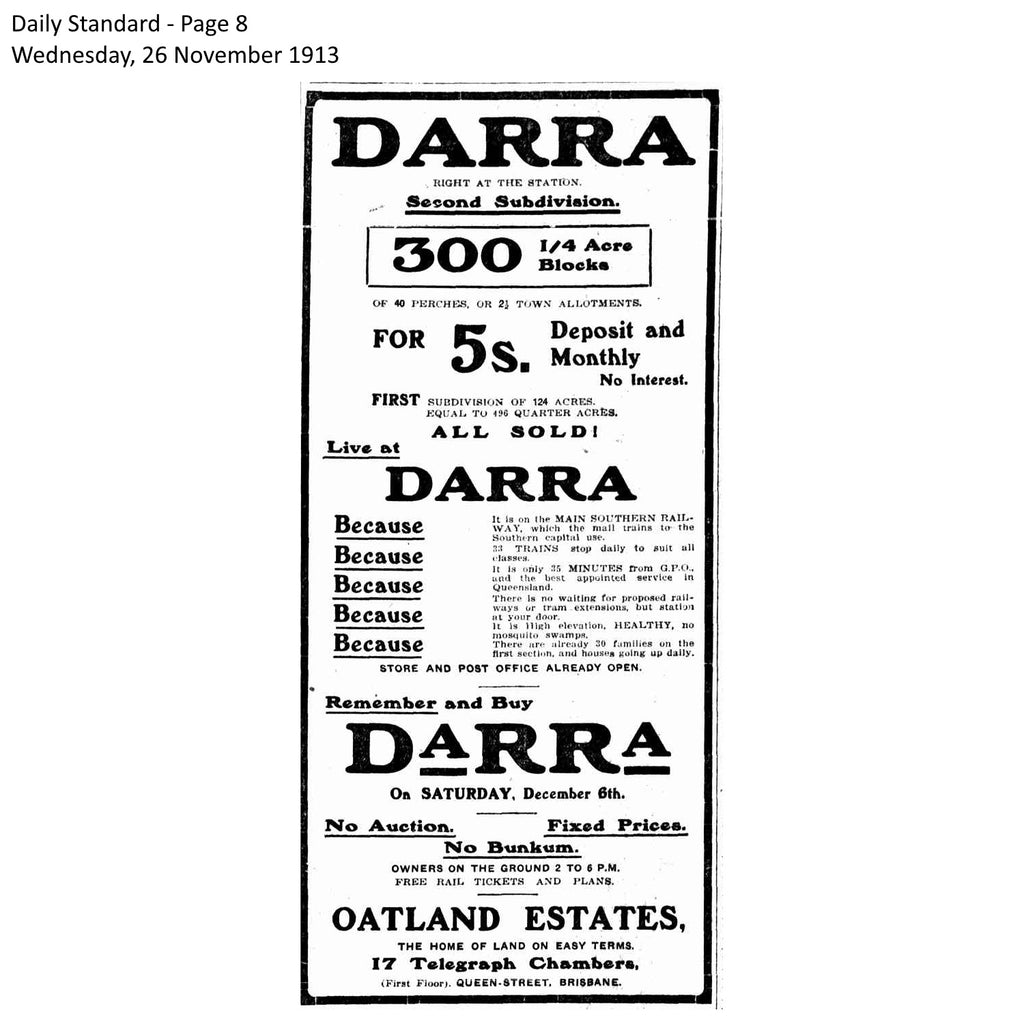 1913 Darra - Darra Estate - 2nd Subdivision – Suburb Maps