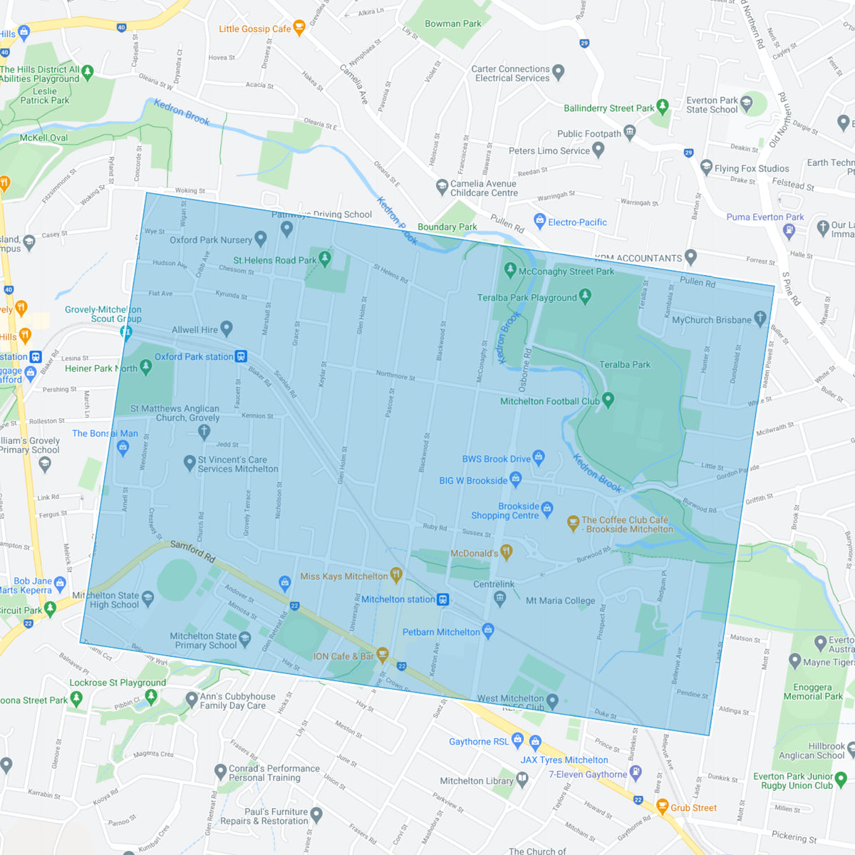 1936 Mitchelton - Aerial Photo - Kedron Brook – Suburb Maps