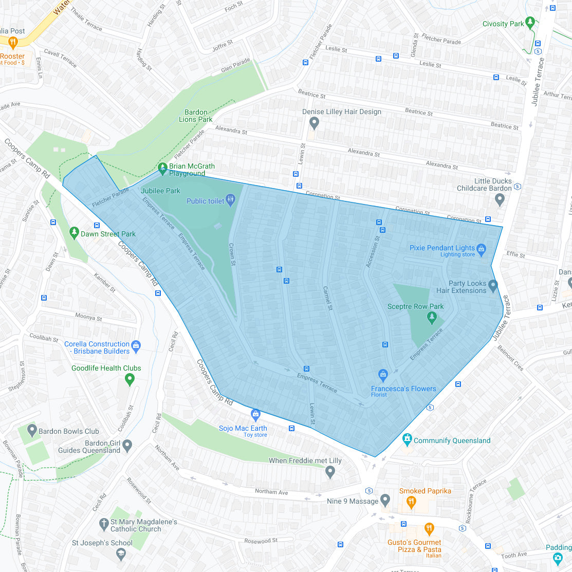 1887 Bardon - Jubilee Township – Suburb Maps