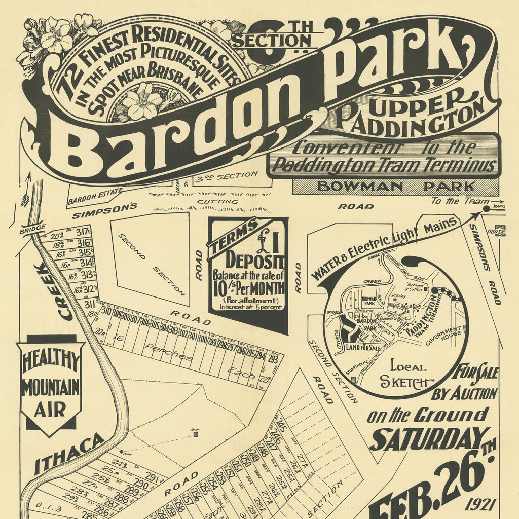 1921 Bardon - Bardon Park Estate - 6th Section – Suburb Maps
