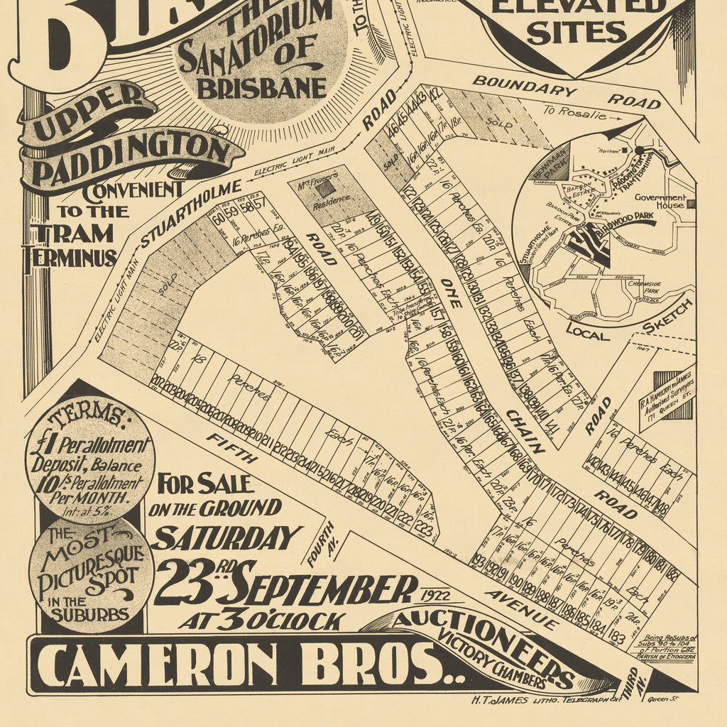 1922 Bardon - Birdwood Park Estate - 1st Section – Suburb Maps