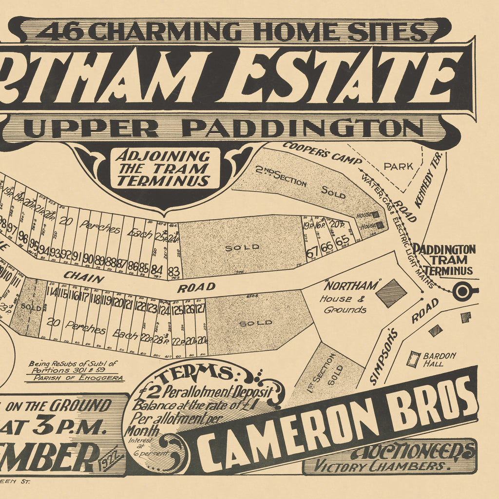 1922 Bardon - Northam Estate - 3rd Section – Suburb Maps