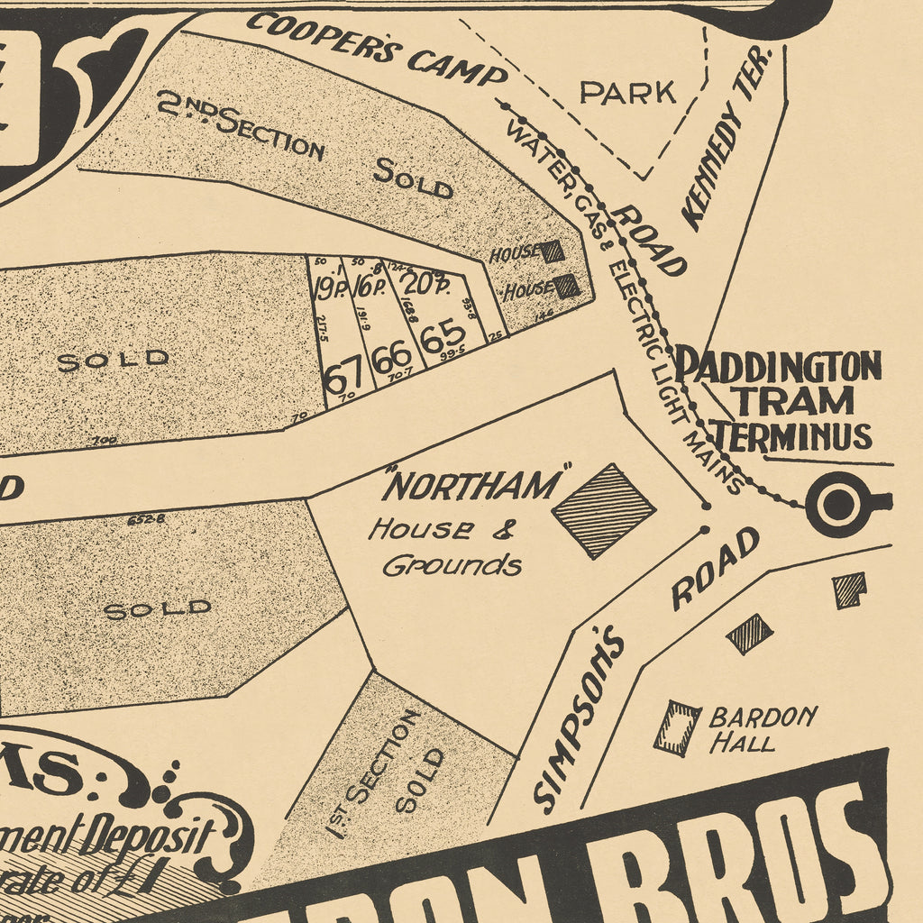 1922 Bardon - Northam Estate - 3rd Section – Suburb Maps