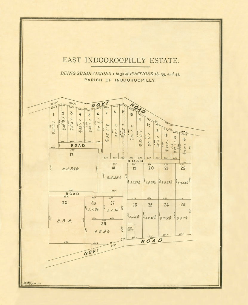 1876 Estate Map of the East Indooroopilly Estate, Indooroopilly ...