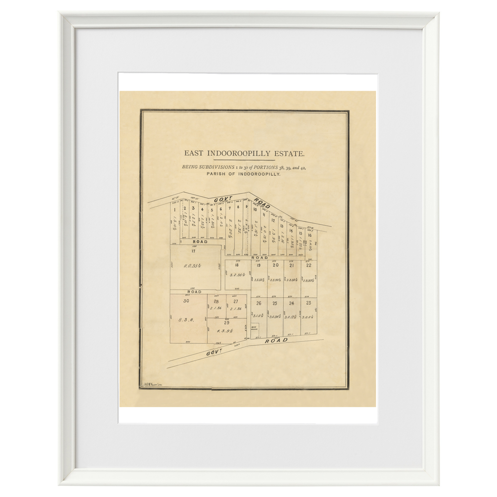 1876 Estate Map of the East Indooroopilly Estate, Indooroopilly ...