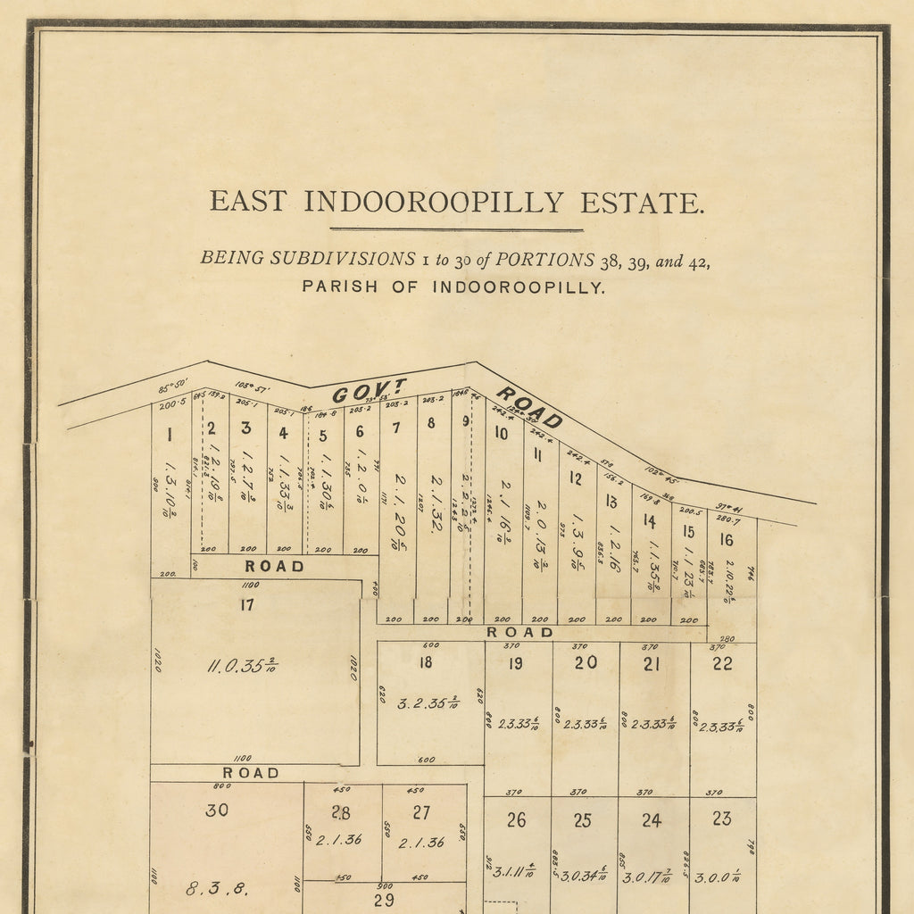 1876 Estate Map of the East Indooroopilly Estate, Indooroopilly ...