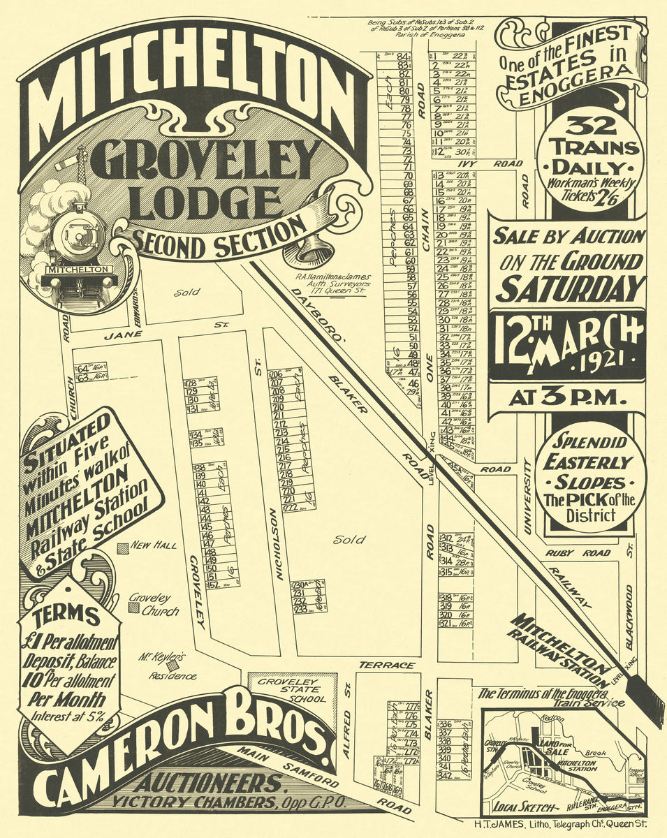 1921 Mitchelton - Groveley Lodge Estate - 2nd Section – Suburb Maps