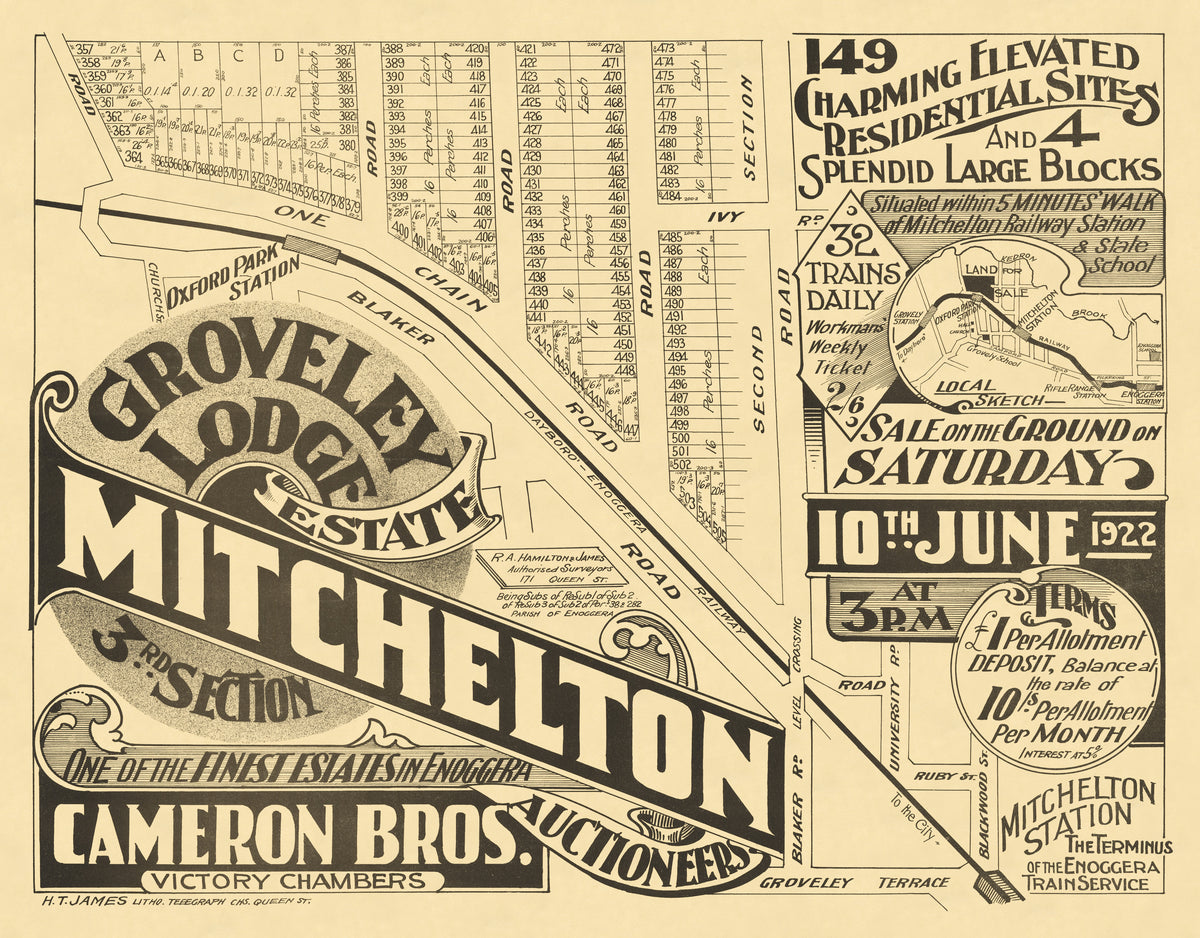 1922 Mitchelton - Groveley Lodge Estate - 3rd Section – Suburb Maps