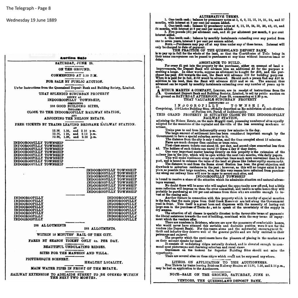 1889 Indooroopilly - Indooroopilly Township – Suburb Maps